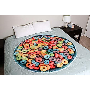 SA Flavor Loopy Loops Cereal Blanket | 60" Novelty Food Blanket