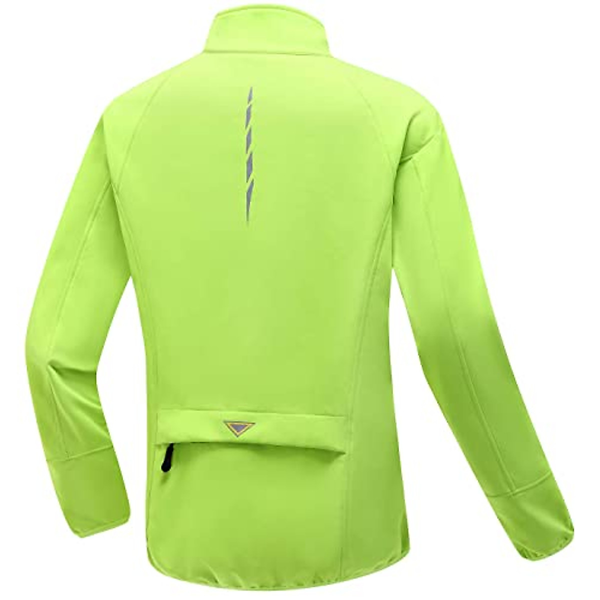 wantdo Men's Winter Cycling Thermal Jacket Warm Soft Shell Windproof Running Jacket Waterproof Fleece Windbreaker Reflective