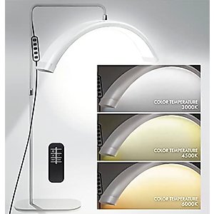 Hi_friend Eyelash LED Floor Light, Half Moon Lamp for Lash Extension, Lighting for Beauty, Skincare, Lashes, Eyebrows, Filming Content Creation (White)