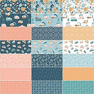 Dani Mogstad Live, Love, Glamp Rolie Polie 40 2.5-inch Strips Jelly Roll Riley Blake RP-13500-40