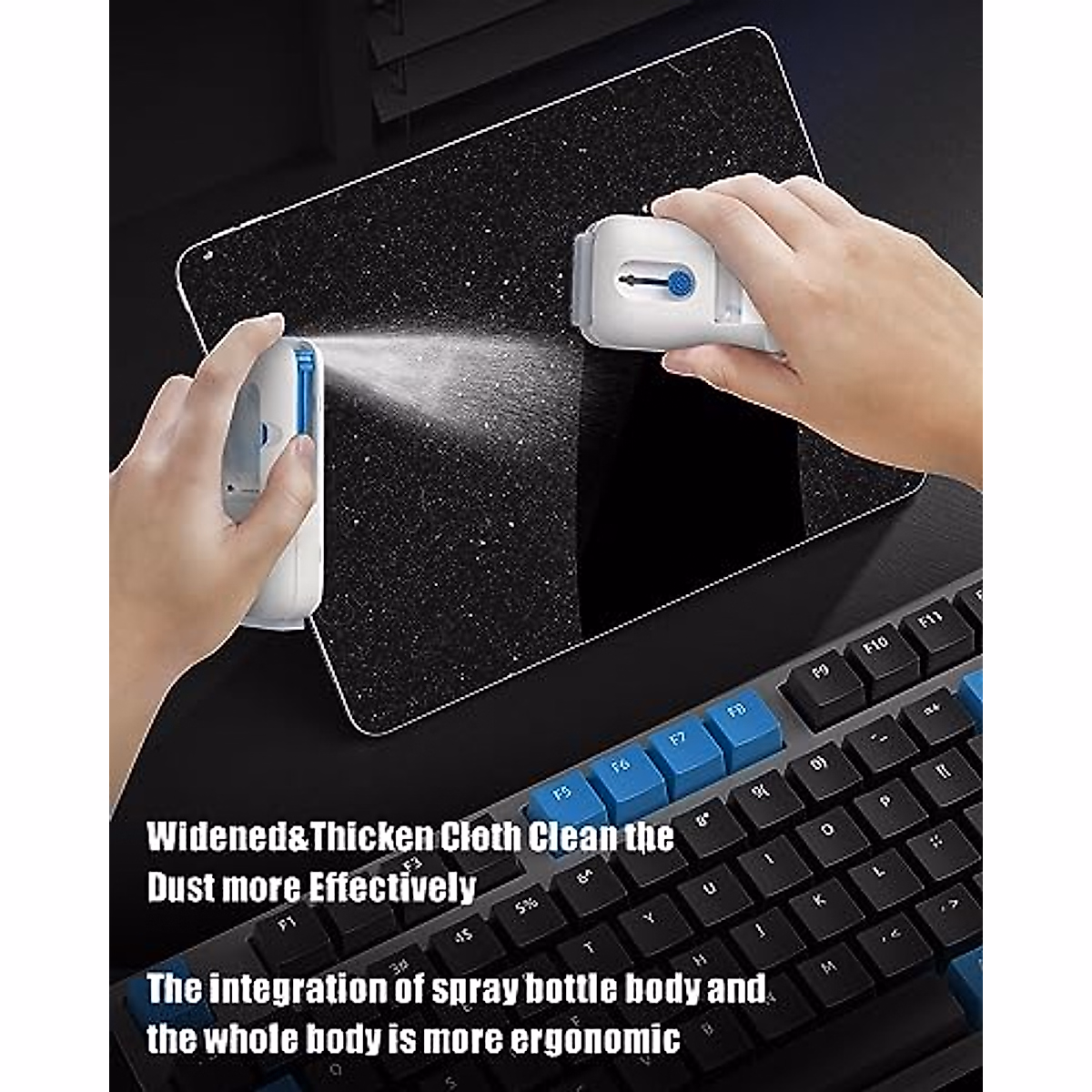 Keyboard Cleaner, 12-in-1 Phone Cleaning kit, Electronics Cleaning Brush Tool for Computer, PC Monitor,TV Camera Lens with 3ml Spray Cleaning Bottle Compact with Patent(Blue)