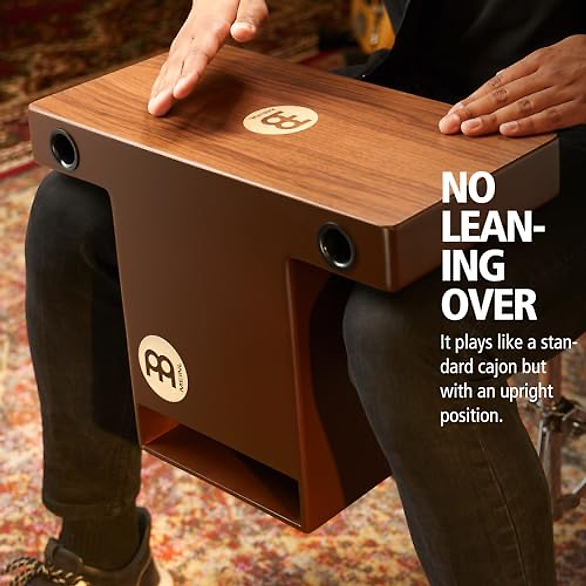 Meinl Slaptop Cajon Box Drum with Internal Snares and Forward Projecting Sound Ports - NOT MADE IN CHINA - Walnut Playing Surface, 2-YEAR WARRANTY (TOPCAJ2WN)
