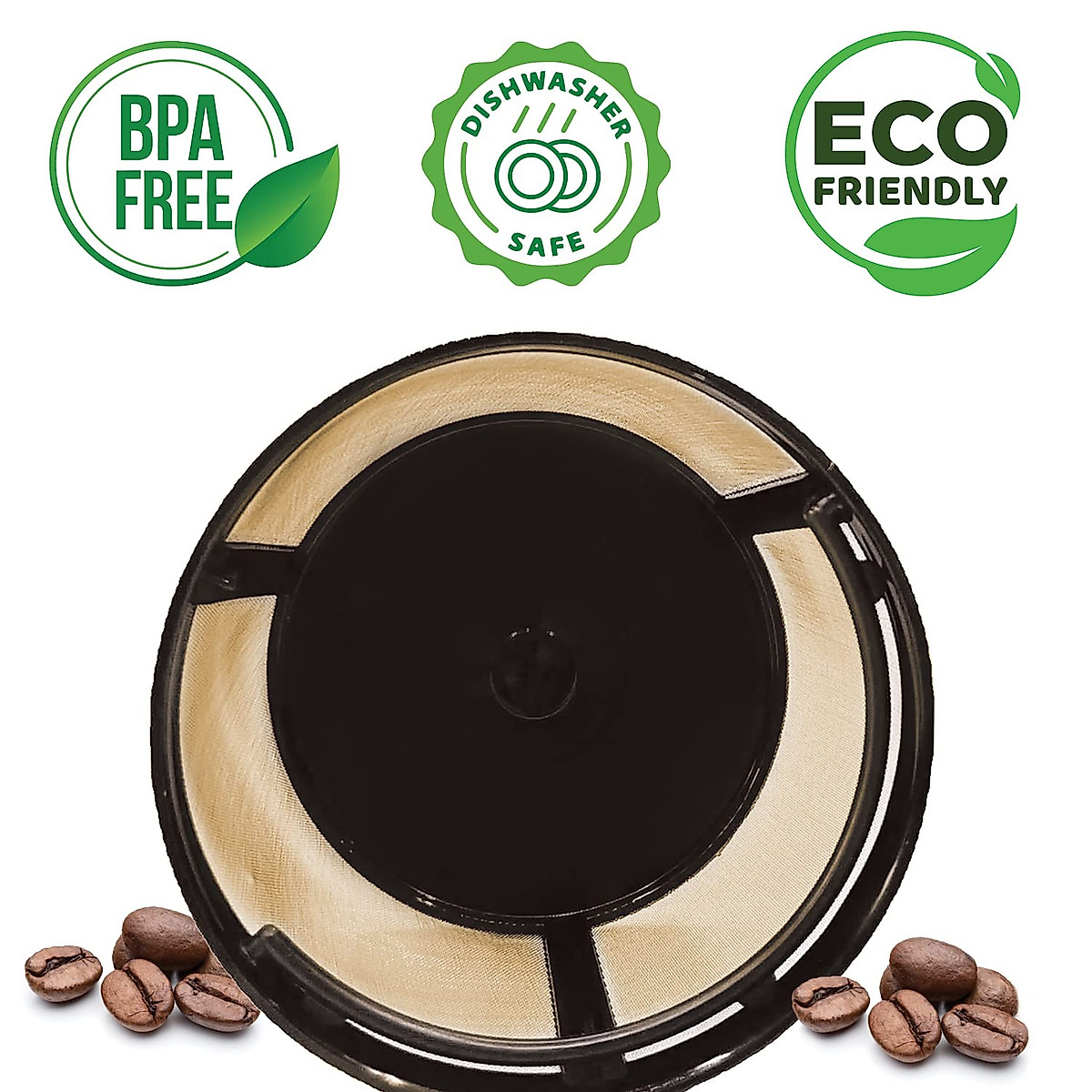 4 Cup Reusable Filter Basket With Closed Bottom Fits MrCoffee Coffee Maker and Brewer - Permanent Filter Replacement for Mr Coffee Gold Tone Basket-Style Filters