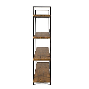 Atlantic Urban Multipurpose 4 Tier Shelf Modern Wood Look with Metal frame Woodgrain/Black, PN38408136