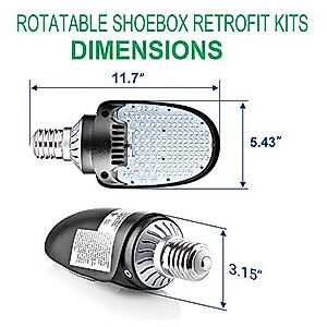OSTEK LED Shoebox Area Corn Light Bulb 54W LED Retrofit Kits 5000K E39 Rotatable Mogul 7560LM LED Commercial Lighting - Post Street Light Security Lights Parking Light LED Paddle Bulb, UL DLC