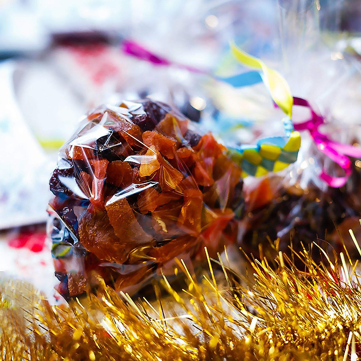 shanqian Clear Cellophane Wrap Roll (31.5 in x 200 ft), Cellophane Roll Clear Wrap Cellophane Bags, Clear Wrapping Paper to Wrap Gift Baskets Cellophane Basket Wrap Gift Wrap