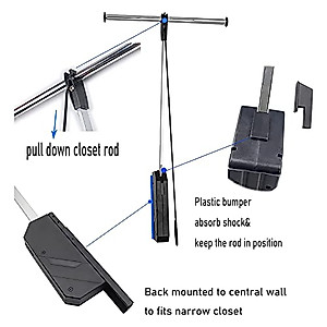 WERTY Lift Pull Down Closet Rod System, Wall-Mounted Soft-Close Wardrobe Lift Pull Down Clothes Rail, Closet Hanger Rod for Hanging Clothes Space Saving