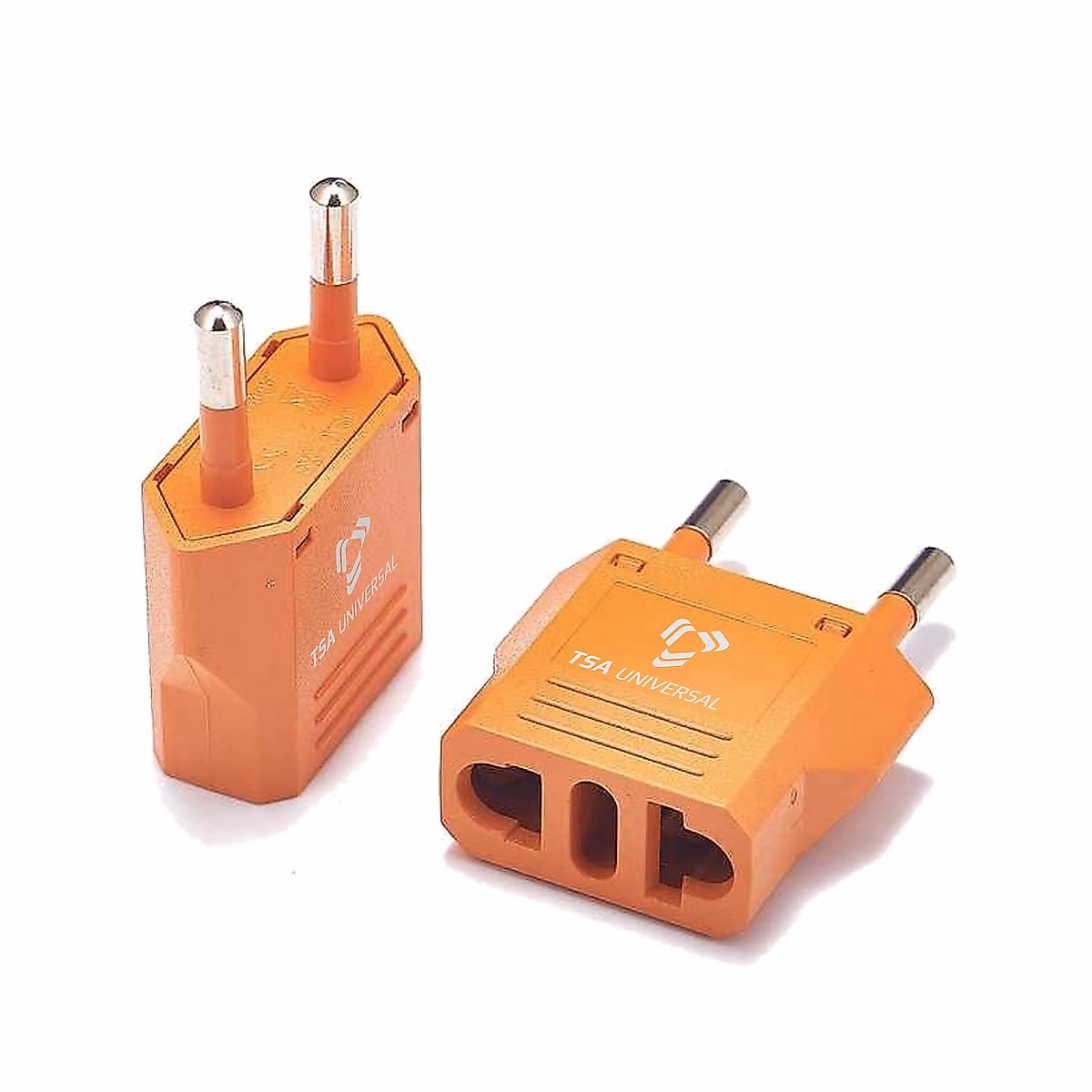 United States to Norway Travel Power Adapter to Connect North American Electrical Plugs to Norwegian Outlets for Cell Phones, Tablets, eReaders, and More (2-Pack, Orange)