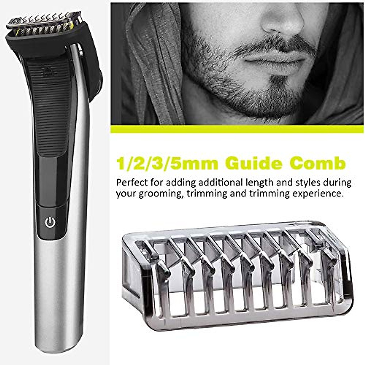 3mm Comb Trimmer Clipper for Philips OneBlade, Facial Hair Clippers Beard Trimmer Guide Comb, Replacement Shaver Comb