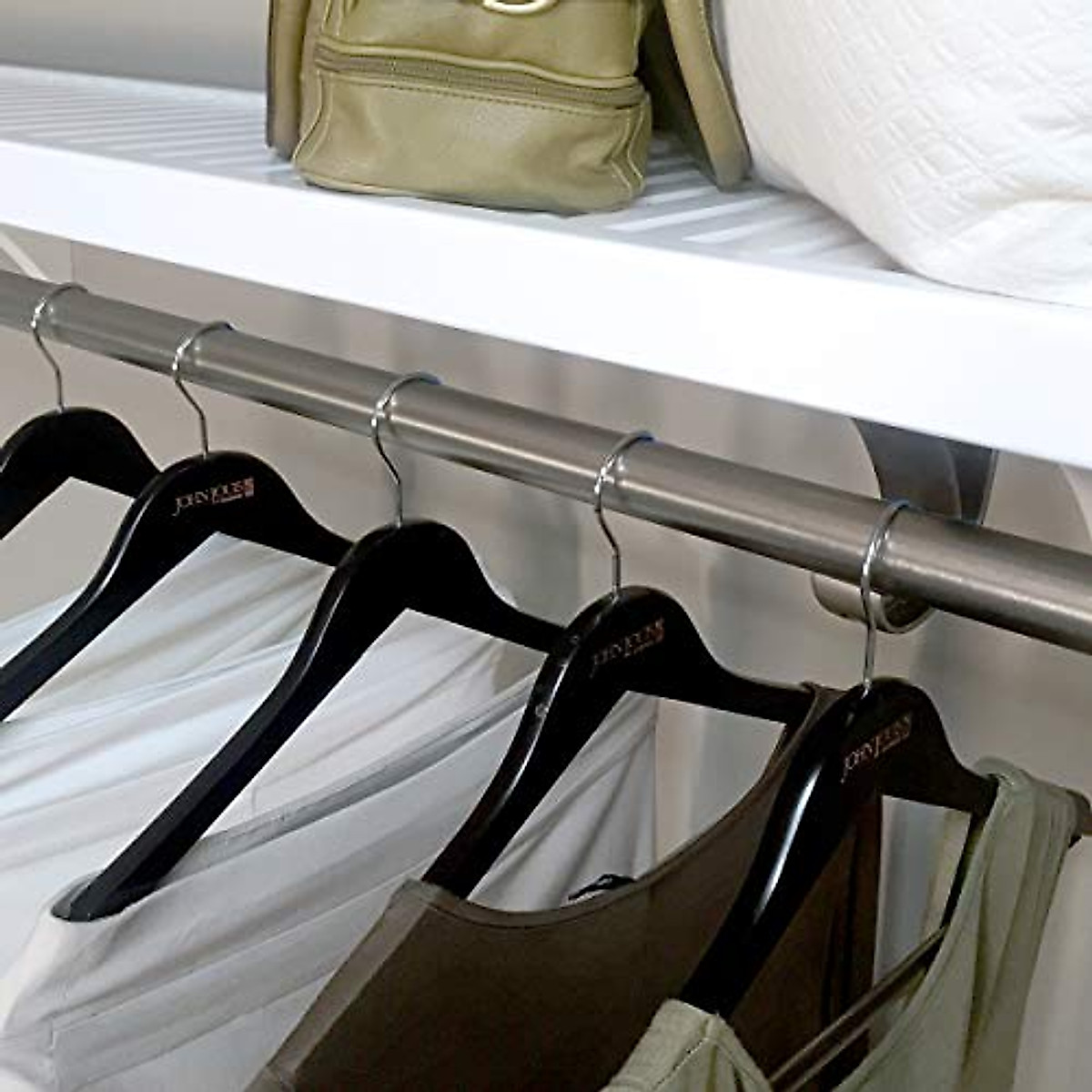 John Louis Home 12 in. Deep Solid Wood Closet Organizer, Woodcrest White