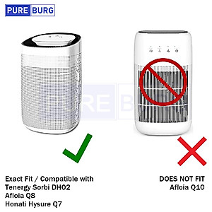 PUREBURG 3-Pack Replacement HEPA Filter Set Compatible with Afloia AQ8 Q8 & Honati Hysure Q7, Tenergy Sorbi 2-in-1 Dehumidifier (1000ML)