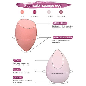 Makeup Sponge Case Blender Beauty Foundation Holder Blending Sponge Egg Set Makeup Sponge Wet And Dry Storage Box Egg Sponge Organizer Stocking Stuffers Gift for Women (3pcs-Pink series)