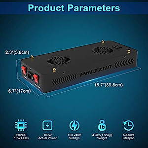 Phlizon Upgraded 600W LED Plant Grow Light with SMD LEDs Full Spectrum Plants Light Double Switch Grow Led for Indoor Plants Veg and Flower- 600W (600W)