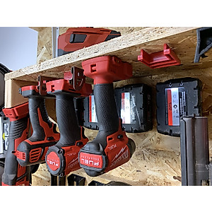 StealthMounts Locking Tool Holder in Red for Milwaukee M18 4 Pack | Milwaukee Tool Organizer | Milwaukee Tool Storage | Milwaukee Drill Holder | M18 Tool Holder | Made in UK