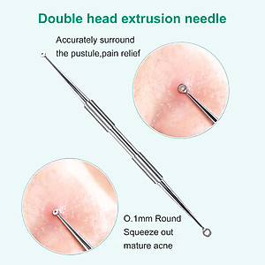 Blackhead Remover Tool,lalasis 5 Pcs Pimple Popper Tool Kit，Blackhead Extractor Tool for Face Comedone Zit Acne Whitehead Blemish Popping Stainless Steel Extraction Tools Set