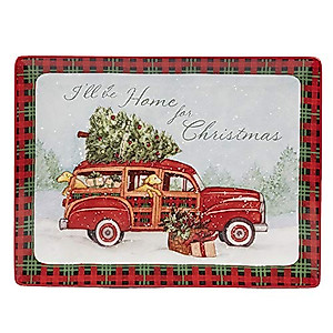 Certified International Home for Christmas Rectangular Platter 16" x 12" Servware, Serving Accessories, One Size, Multicolor