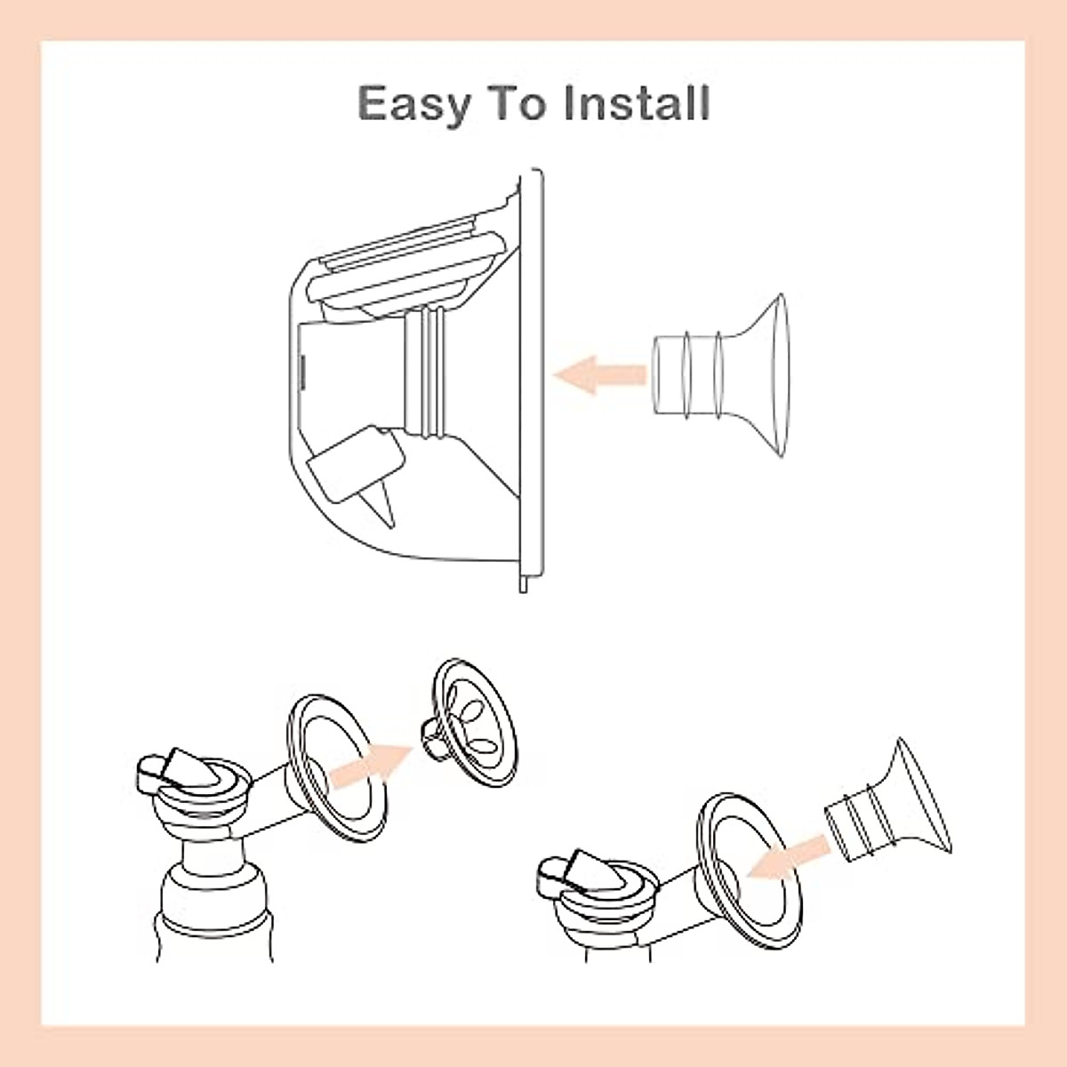 QIUXQIU Wearable Breast Pump Accessories Replacement Parts Flange Inserts 21mm for QIUXQIU 24mm Breast Pump BPA-Free (21mm)