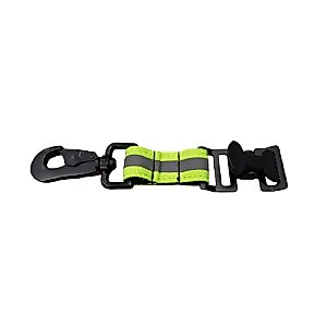 LINE2design Glove Strap - Firefighter Work Glove Holder - Emergency Firefighting Rescue Turnout Gear Reflective Nylon Webbing Gloves Safety Leash with Heavy Duty Alligator Clip - Green