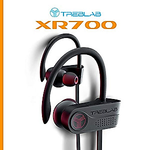 TREBLAB XR700 - Wireless Running Earbuds - Top Sports Headphones, Custom Adjustable Earhooks, Bluetooth 5.0 IPX7 Waterproof,Rugged Workout Earphones, Noise Cancelling Microphone in-Ear Headset