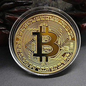 Gruyu Bitcoin Copper Round Bitcoin Coin Pure Limited Copper Bitcoin Collectors Coin (Gold)