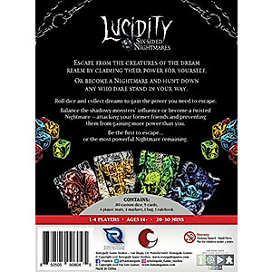 Renegade Game Studios Lucidity: Six-sided Nightmares 1-4 Players Ages 14+ 20-30 Minutes Push Your Luck Game