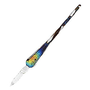 Xiaoyu Glass Dip Pen Vintage Handmade Glass Signature Pen Starry Sky Crystal Dip Sign Pen Gift Calligraphy Pen - E