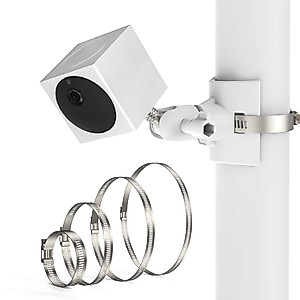 Holaca Pole Mounting Bracket for Wyze Cam Outdoor/V3/V3 Pro/V4,Adjustable Wall Mount for Wyze Camera Home Camera System,Applicable Pipe Diameter Size 1.18-7.87 inch (30mm-200mm) White