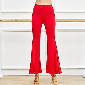 Women Flare Yoga Pants Elastic High Waist Bell Bottoms Bootcut Leggings Ribbed Palazzo Lounge Pants Trousers