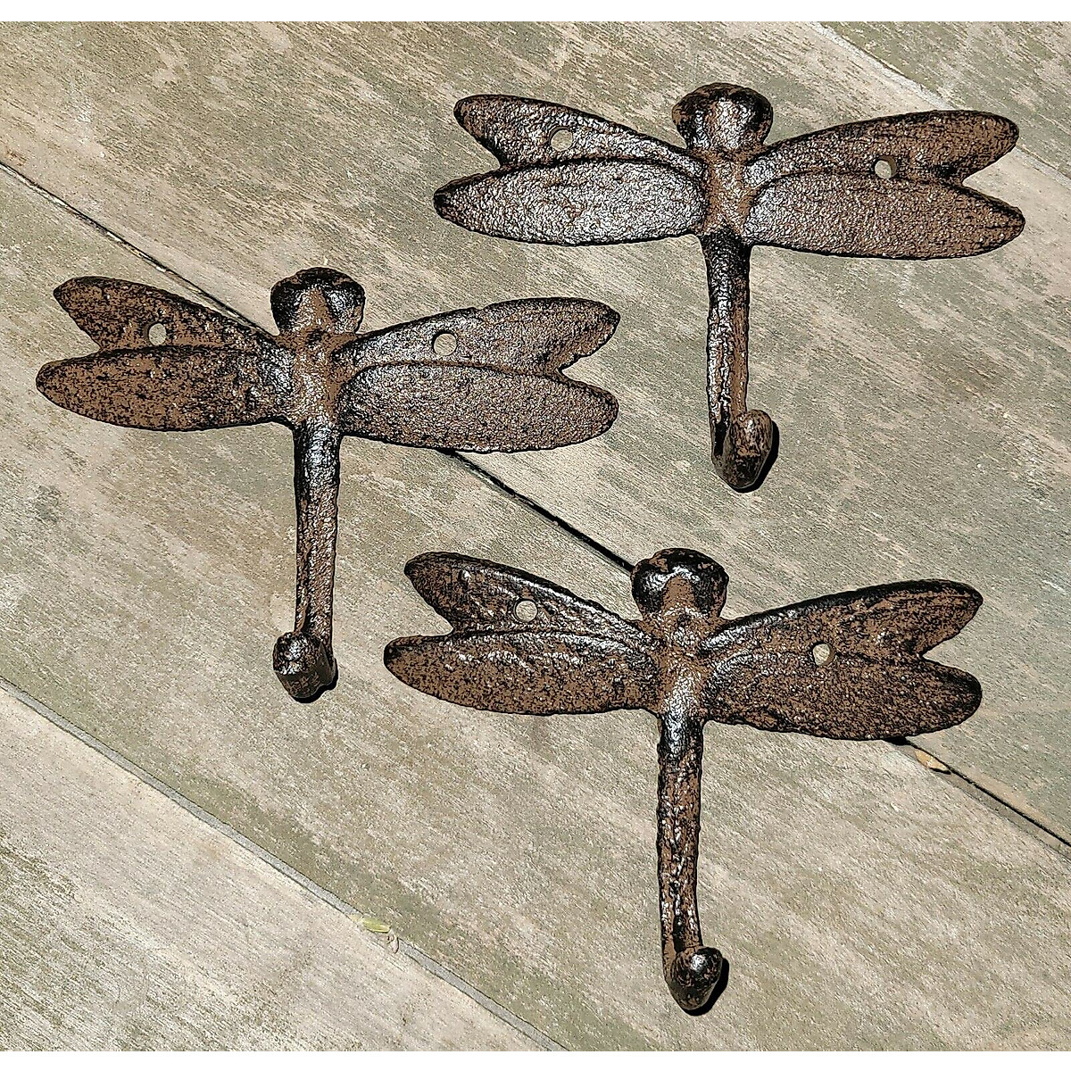 N?A 12 cast Iron Dragonfly Towel Hanger Coat hat Hooks, Key Rack Garden Hook