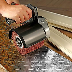 Burnishing Polishing Machine, ZFE 1200W 110V Burnishing Polishing Machine Polisher/Sander Set with 4PCS Non-woven Burnishing Wheels (80# 120# 240# 360#) for Metal and Stainless Steel Polishing