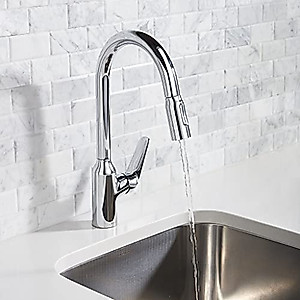 hansgrohe Focus N Chrome High Arc Kitchen Faucet, Kitchen Faucets with Pull Down Sprayer, Faucet for Kitchen Sink, Chrome 71800001