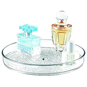iDesign The Rain Collection Lazy Susan Turntable Organizer, 9" x 9" x 1.5", Clear & BPA-Free Plastic Divided Makeup Palette Cosmetic Organizer, The Clarity Collection – 9.25" x 3.86" x 3.2", Clear