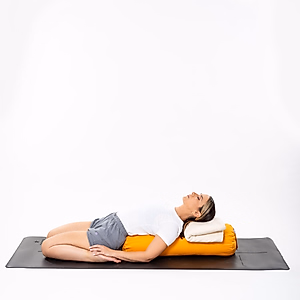 Round Yoga Bolster Blue, yoga bolster, bolster for restorative yoga, yoga pillow, yoga cushion, meditation pillow, restorative yoga