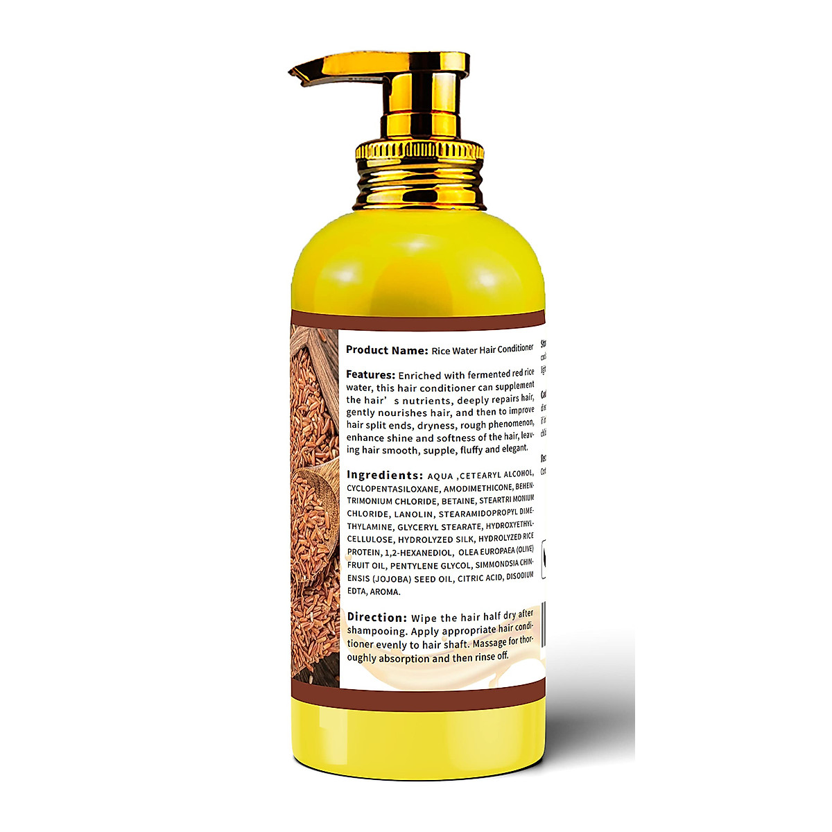 Looloon Rice Water Shampoo and Conditioner Set, 500ml (16.9 oz): Fermented Rice Water for Hair Growth, Moisturizing, Strengthening, and Damaged Hair Repair