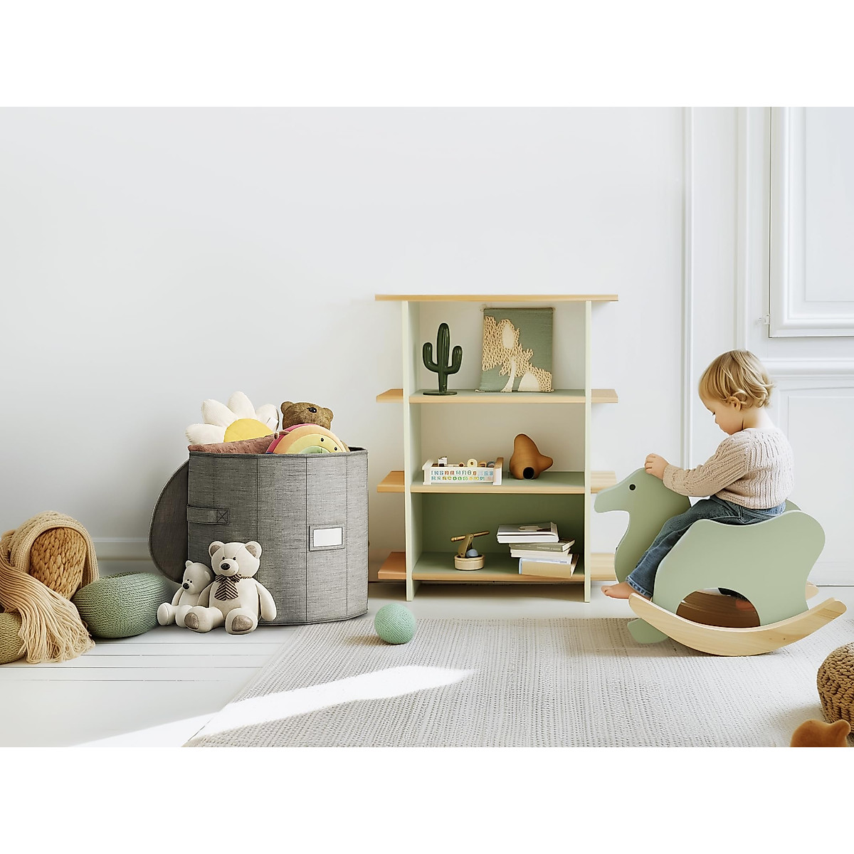 Vailando Shoe Organizer for Closet - Cylindrical Shoe Storage Organizer with Adjustable Dividers for Closet, Foldable, Gray, 2-Pack