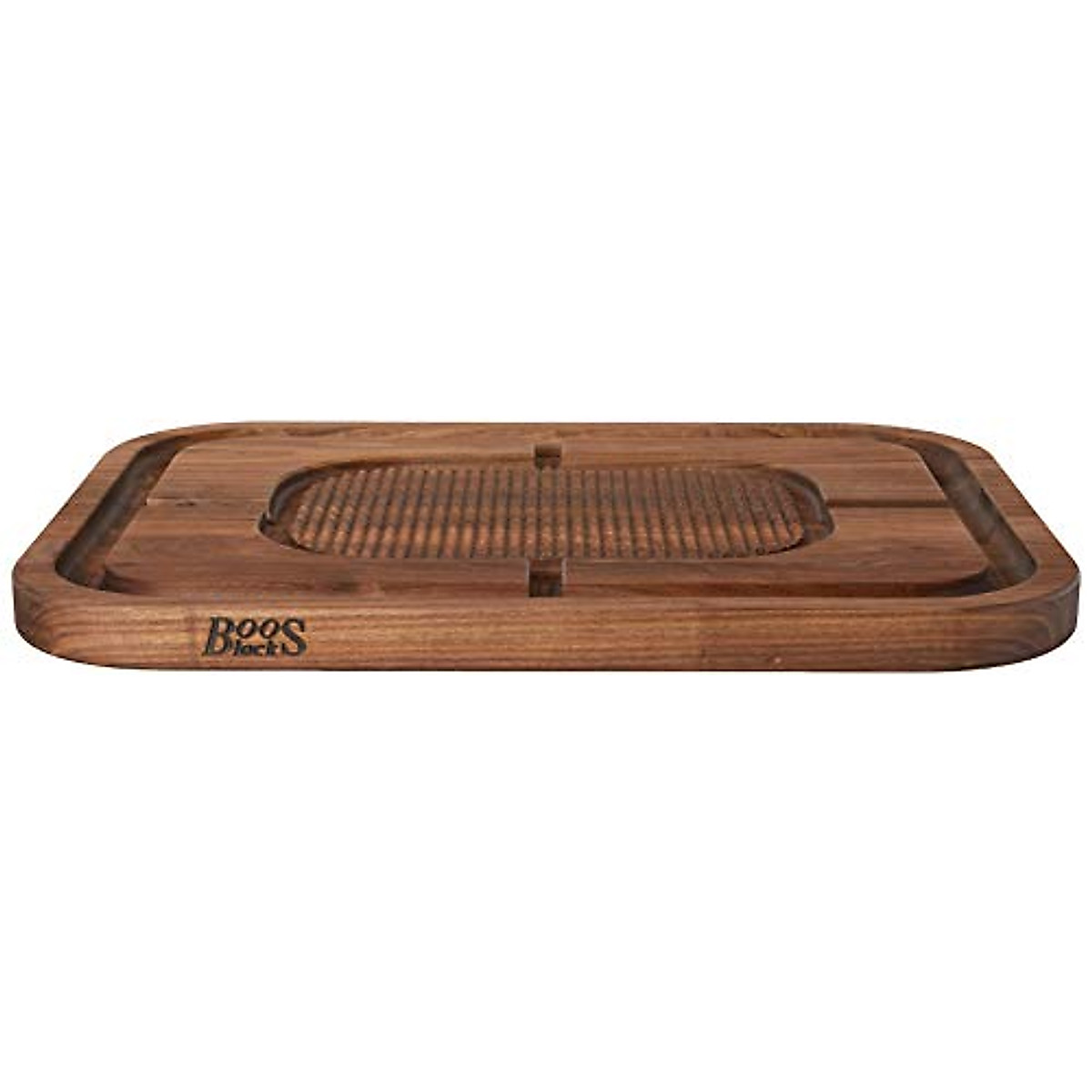 John Boos Block WAL-MN2418150-SM Carving Collection Pyramid Design Reversible Walnut Cutting Board with Juice Groove, 24 Inches x 18 Inches x 1.5 Inches