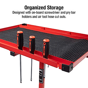 Sunex 8019 Heavy Duty Adjustable Work Table with Drawer, Red