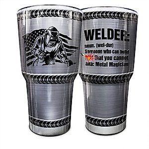 N NAMESISS-All Over Printed Welder Tumbler 30 OZ, Metal Magician Welder Symbol Tumbler, Usa Flag, Welder Tumbler All Over Printed, Gift For Father, Gift For Him, Welder Father's Day