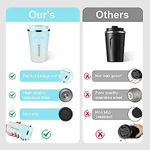 JTRYEMU Travel coffee mug 12 oz Insulated Coffee cup with lid reusable Leak proof Coffee Tumbler Stainless Steel Vacuum Gradient Colorful Thermos cup Thermal Keeps Cold and Hot for Coffee/Tea