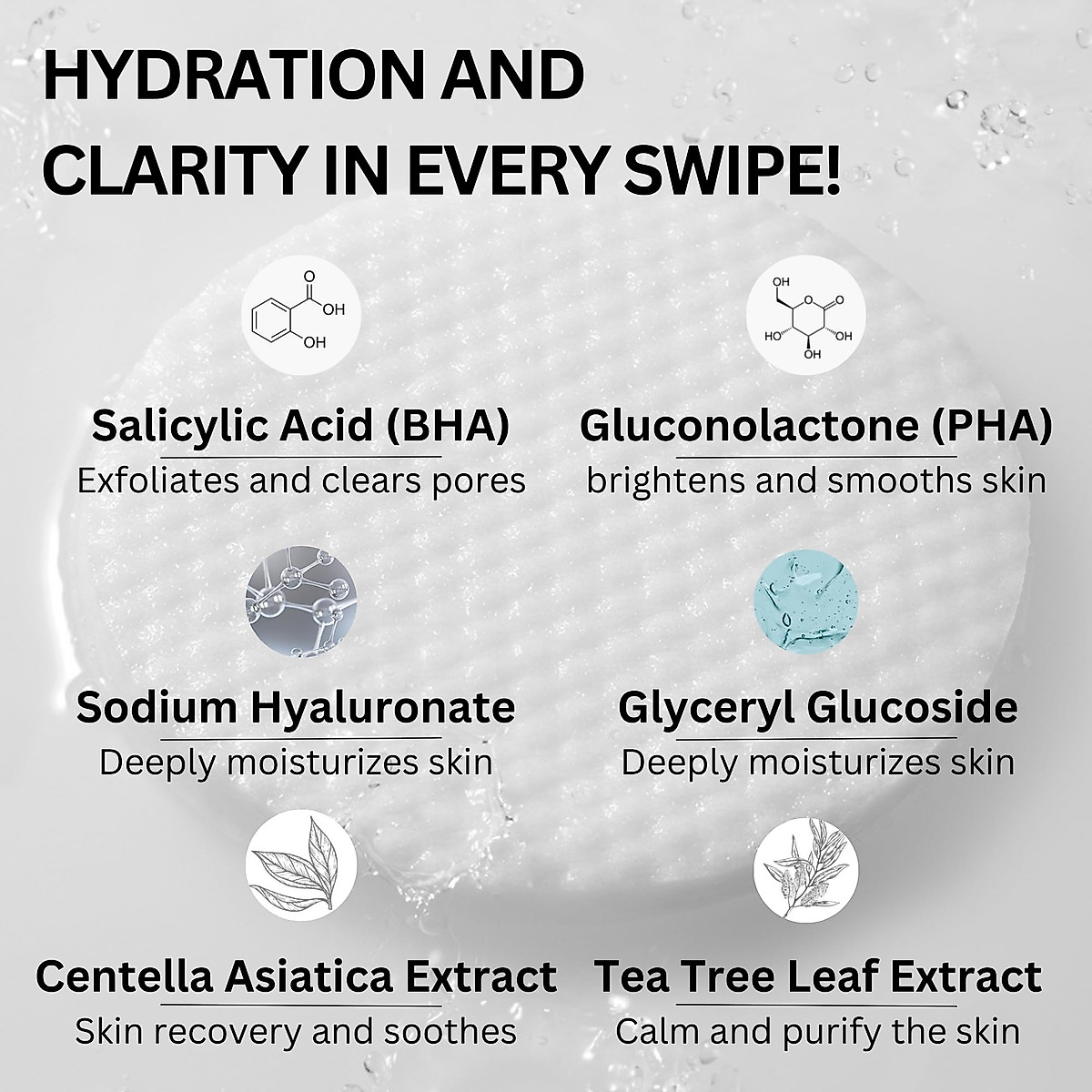 Needly | Exfoliating Facial Pads with BHA & PHA | Daily Toner Pad | for Pore Tightening