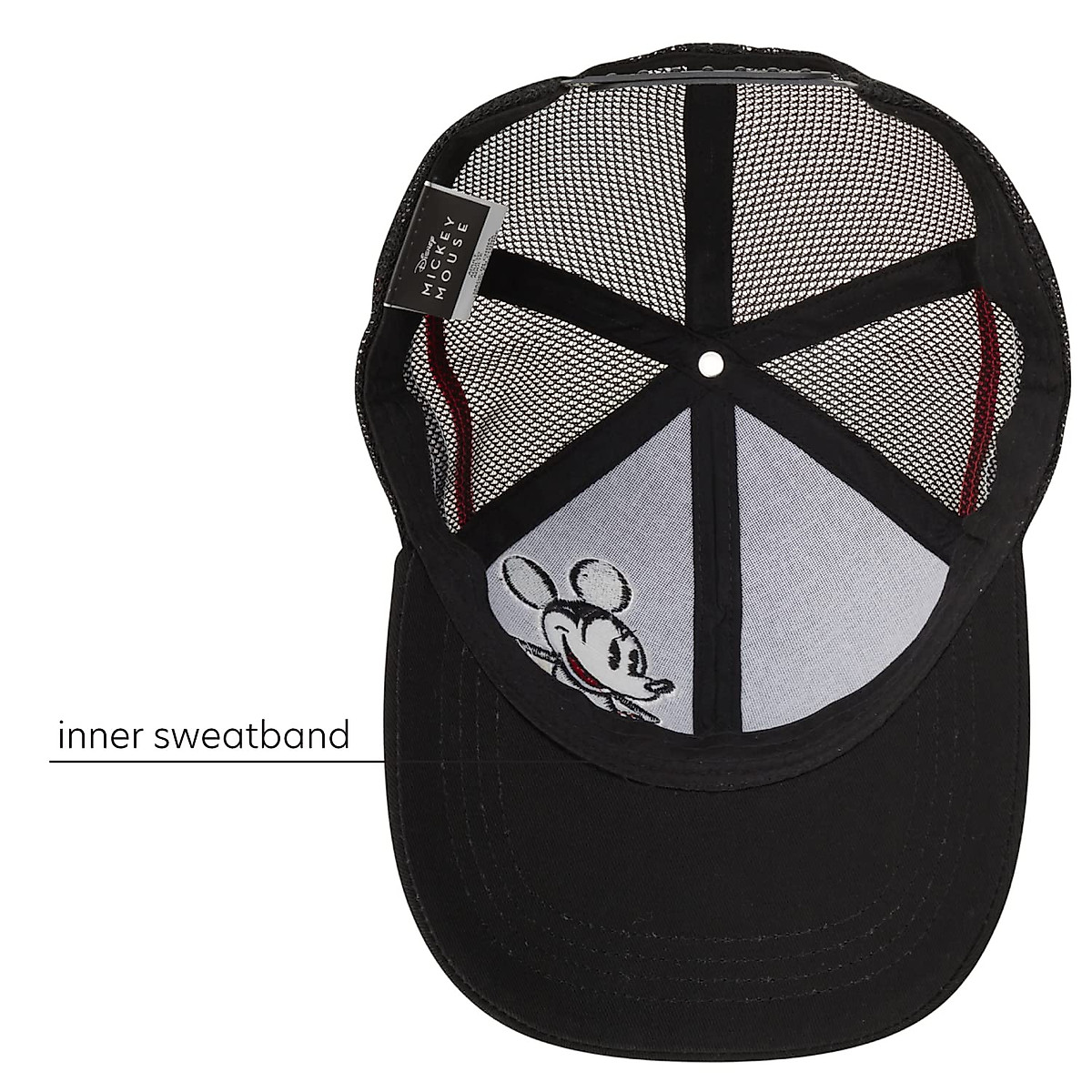 Disney Men’s Mickey Mouse Hat – Snap-Back Baseball Cap, Dad Hat, Size One Size, Mickey Stripes