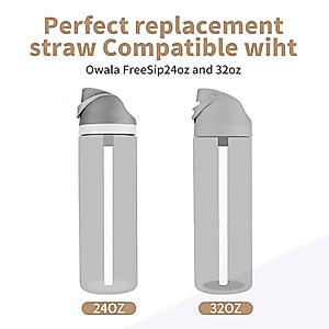 Replacement Straws for Owala FreeSip 24/32 oz HurOutd 6pcs Reusable Plastic Straws with Cleaning Brush for Owala Flip Insulated Stainless Steel Water Bottle