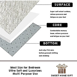 Fluffy Soft Area Round Girl Rug 5ft Boys Kids Girls Bedroom Decor Living Room White Circle Rug Furry Princess Castle Plush Carpet Shaggy Rug for Nursery Room Baby Room Decor(5x5 feet, Ivory)