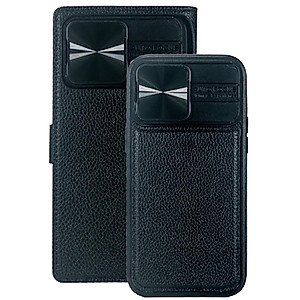 Vitodo Compatible with iPhone 15 Pro Max Wallet Case - Magnetic Detachable 2 Style Cases with Card Slot & Camera Cover, RFID Blocking Premium Leather Kickstand 360° Full Protection Flip Case (Black)