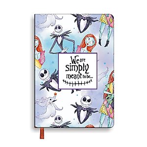 WHLBHG Jack and Sally Inspired Gift Halloween Gifts for Women Girlfriends We’re Simply Meant To Be Leather Notebook Jack and Sally Writing Planner Notebook (Simply Meant To Be)