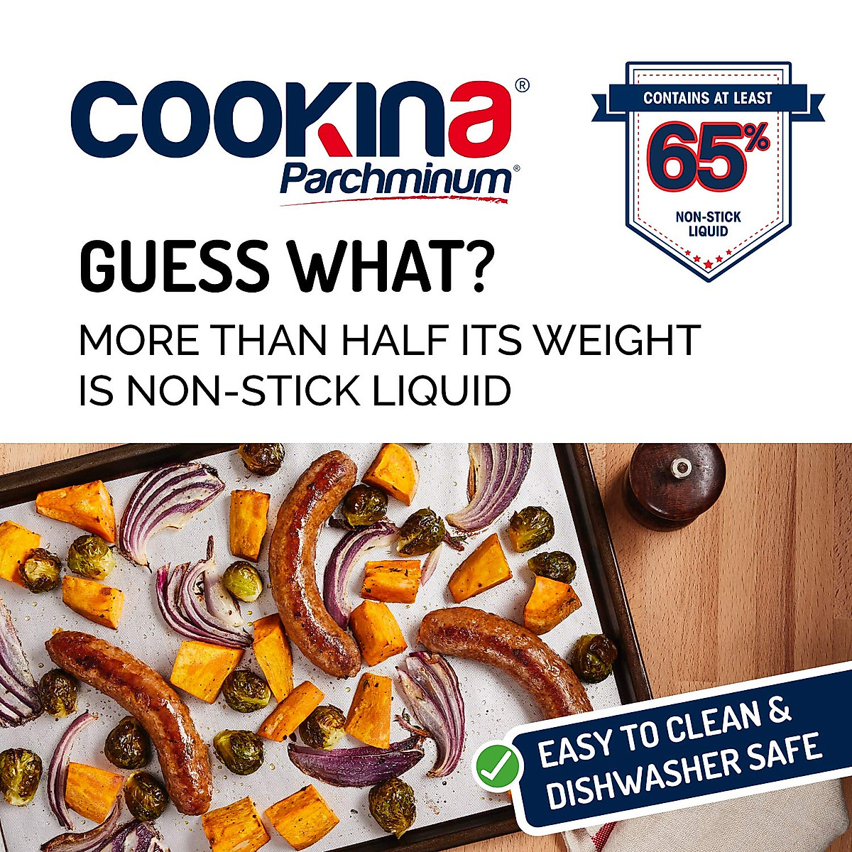 COOKINA Parchminum Reusable Presentation and Cooking Mat - 100% Non-Stick, Easy to Clean Cooking Sheet for Gas, Electric, Toaster and Convection Ovens