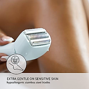 Panasonic Close Curves Electric Razor for Women, Cordless 3-Blade Shaver with Pop-Up Trimmer, Wet Dry Operation - ES-WL60-G (Mint)