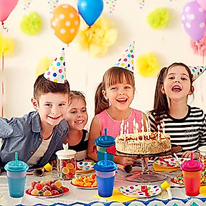 Meoky Color Changing Cups with Lids and Straws for Kids 12Pack 12oz Plastic Reusable Cold Drink Tumblers Summer Party Cups