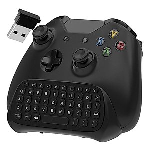 OSTENT 2.4G Wireless Chat Gamepad Keyboard with Headset Audio for Microsoft Xbox One/S/X Controller Color Black