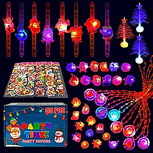 S SWIRLLINE 125 PCS Light Up Party Favors for Kids Prizes - Glow in The Dark Bulk Toys Pinata Fillers - Christmas Stocking Stuffers and Glow Party Supplies